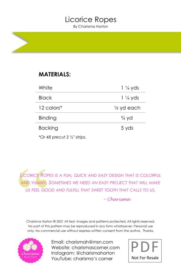 Pattern – Licorice Ropes