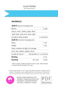 Digital Pattern – Love Notes