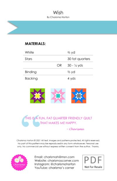 Digital Quilt Pattern – Wish Quilt