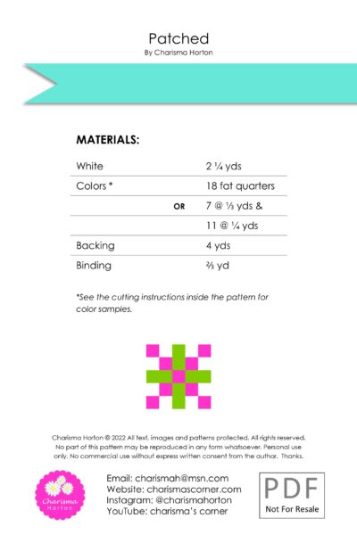 Quilt Pattern ~ Patched