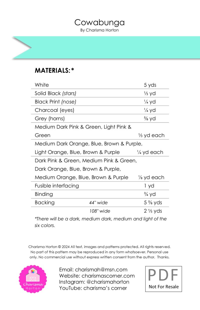 Digital Pattern ~ Cowabunga