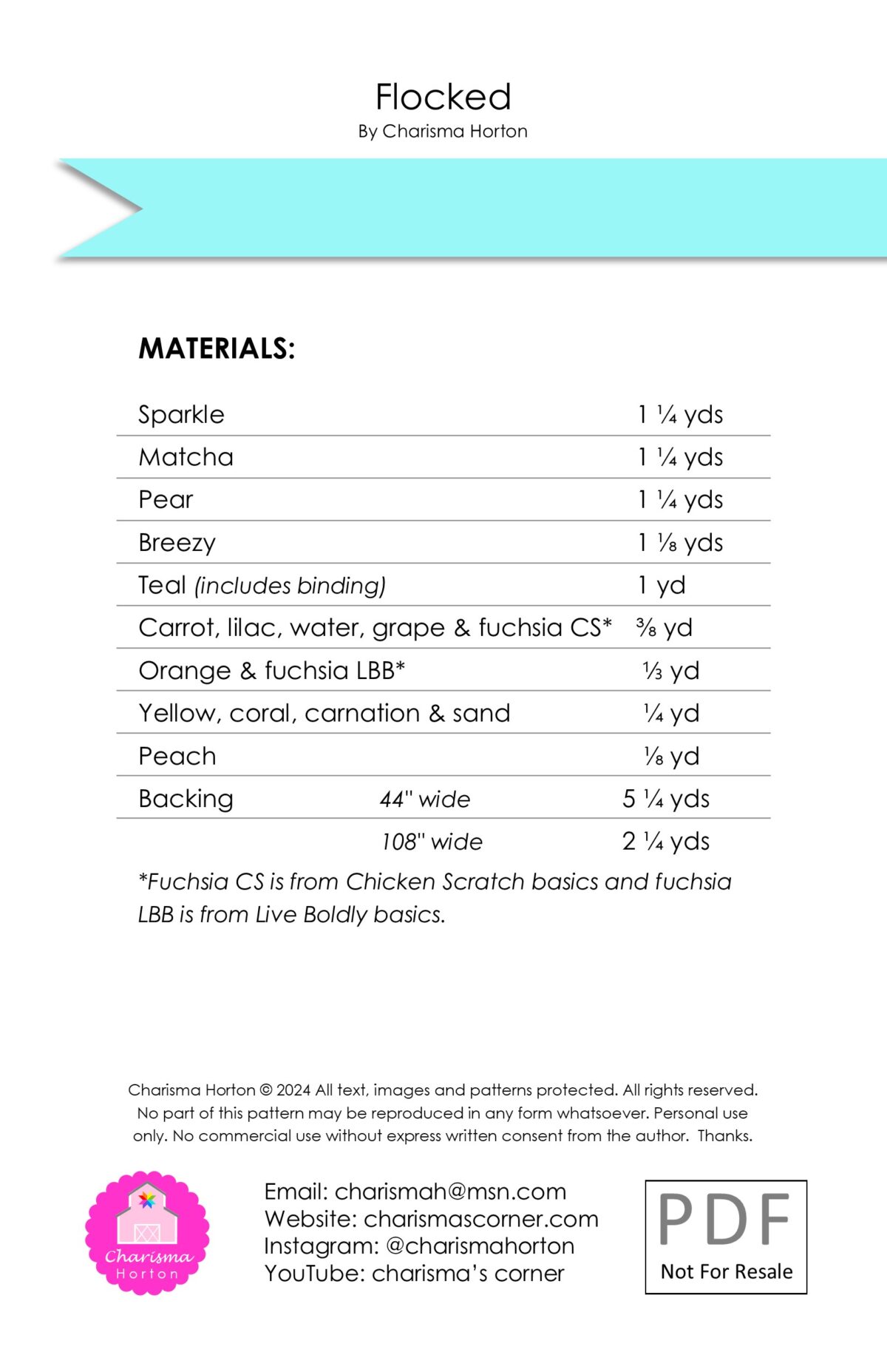 Digital Quilt Pattern ~ Flocked